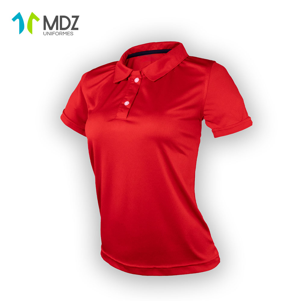 Playera color rojo tipo polo dama dryfit - MDZ uniformes