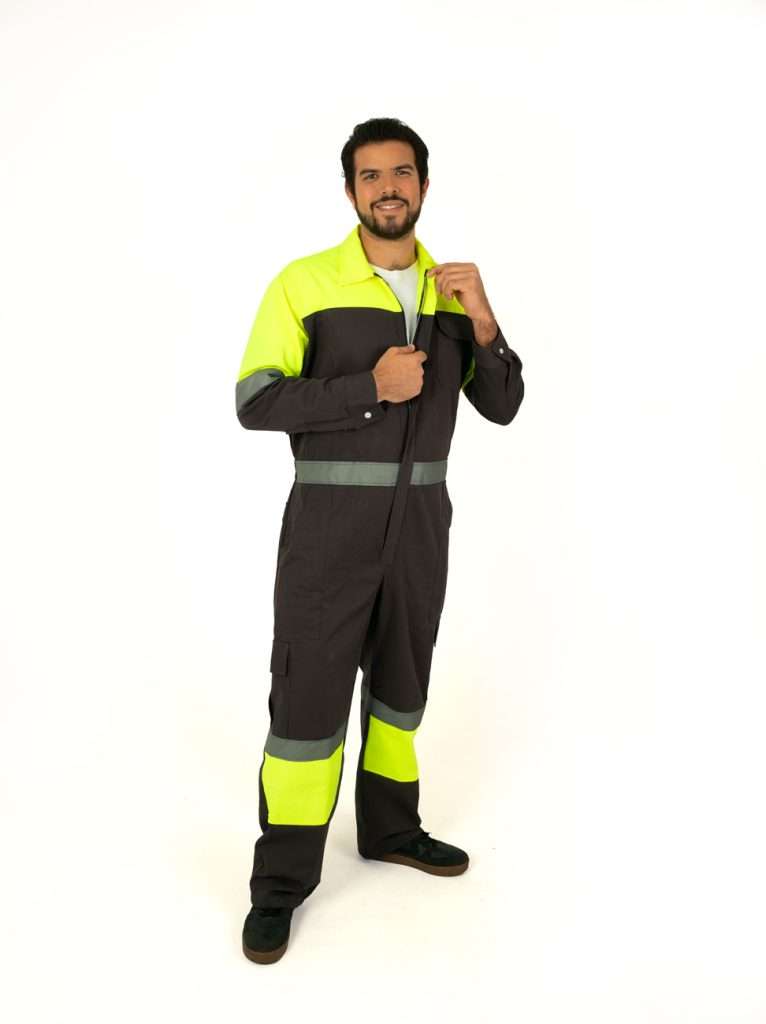 Overol gris con amarillo - MDZ uniformes