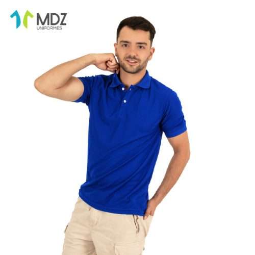Playera color azul rey tipo polo caballero - MDZ uniformes