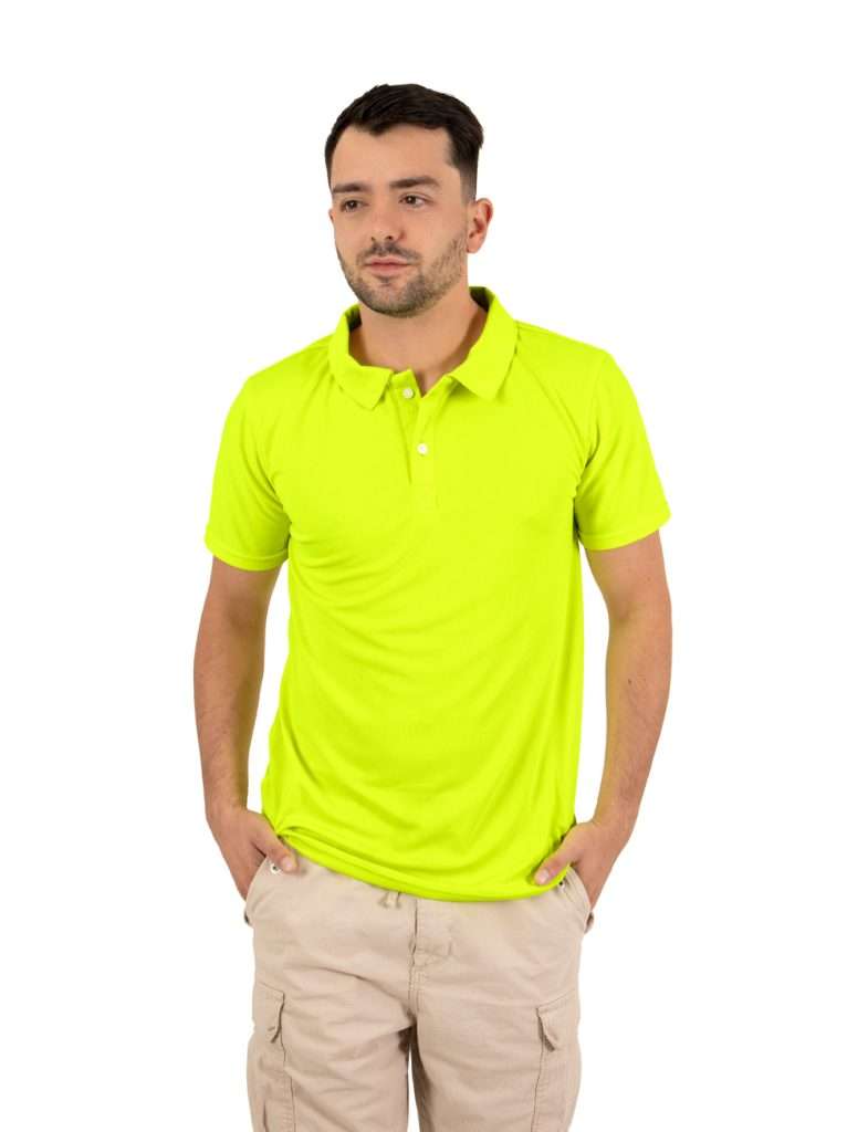Playera color amarillo tipo polo caballero dryfit - MDZ uniformes