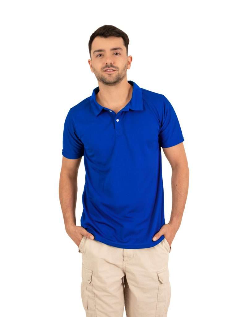 Playera color azul rey tipo polo caballero dryfit - MDZ uniformes