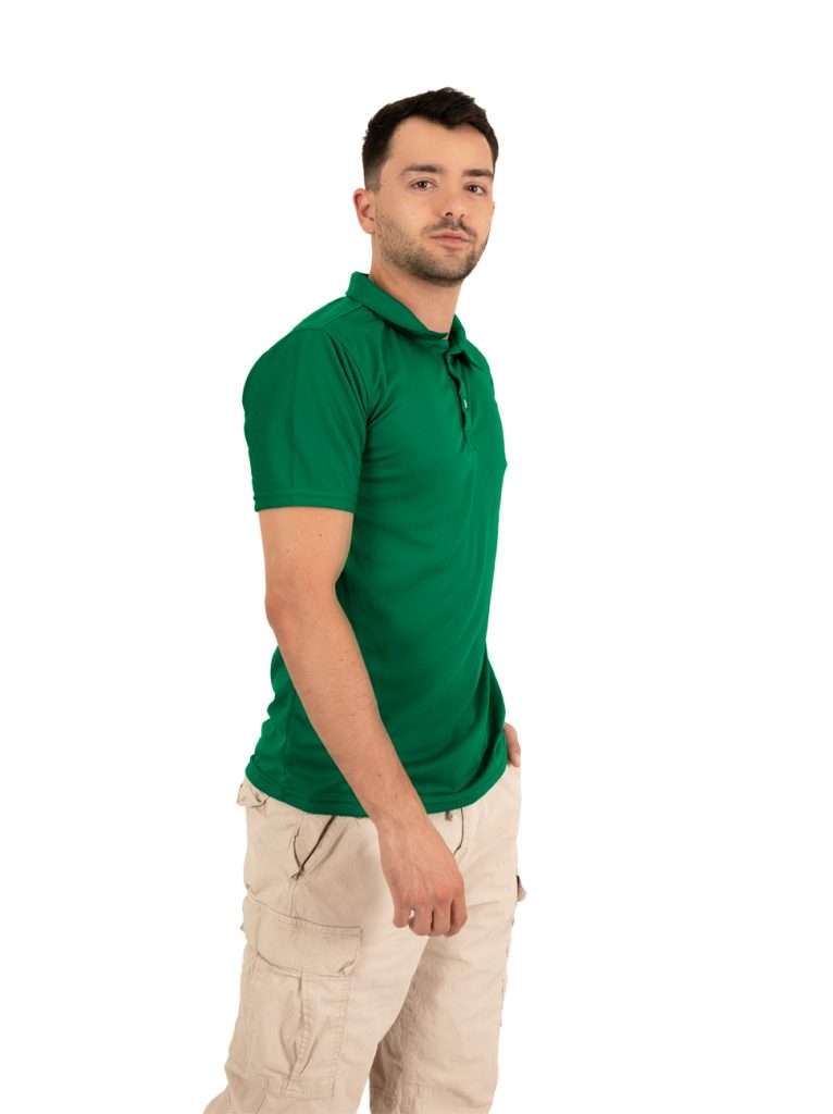 Playera color verde tipo polo caballero dryfit - MDZ uniformes