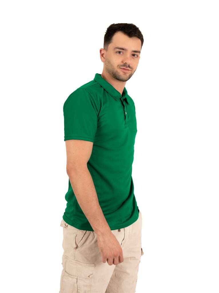Playera color verde tipo polo caballero dryfit - MDZ uniformes