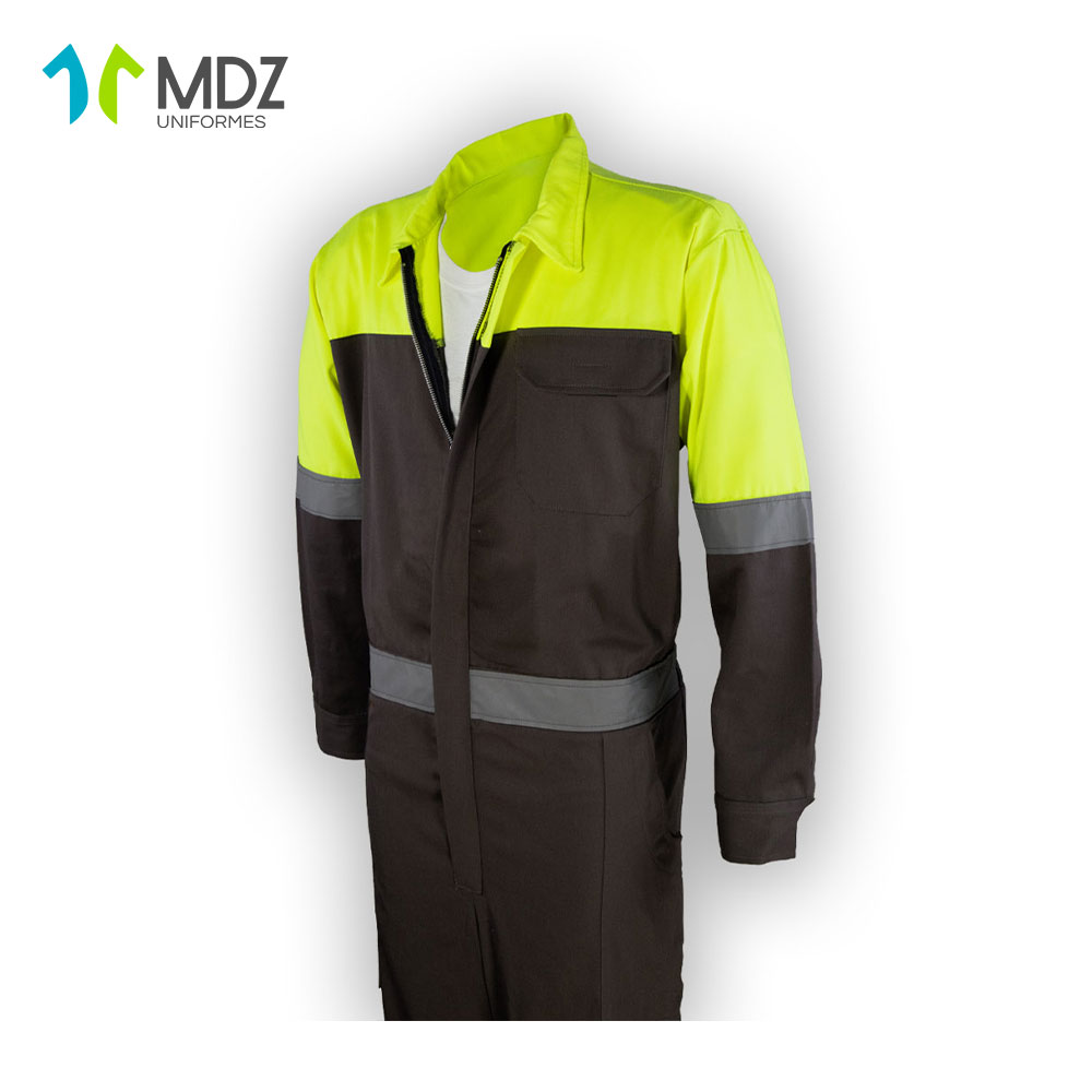 Overol gris con amarillo - MDZ uniformes