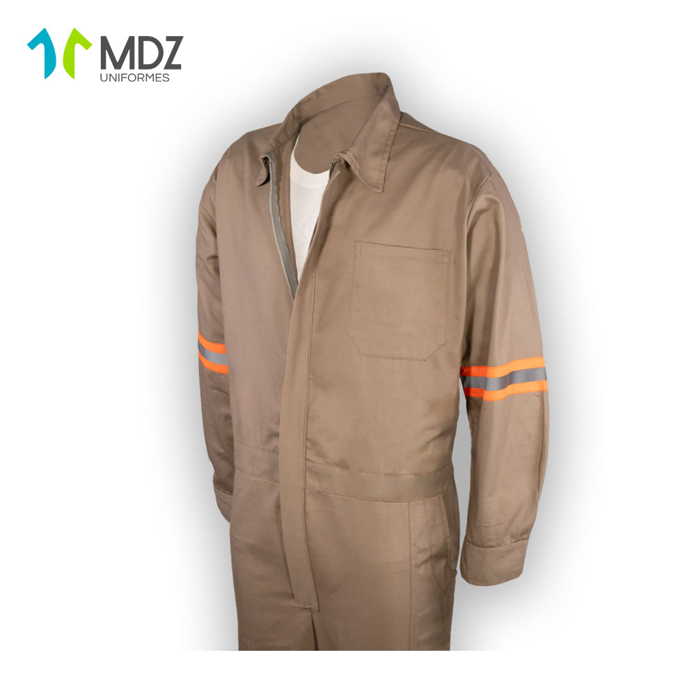 Overol kaki con reflejante – MDZ uniformes