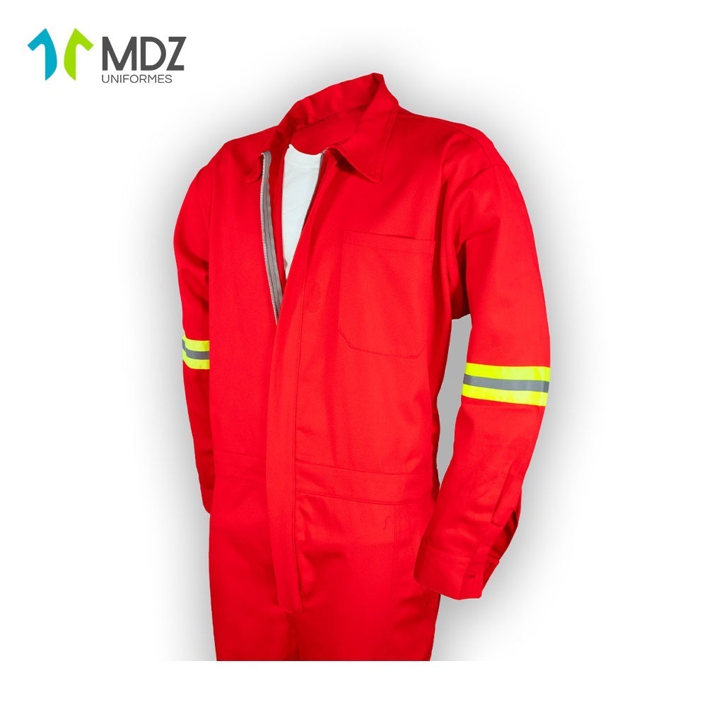 Overol rojo con reflejante - MDZ uniformes