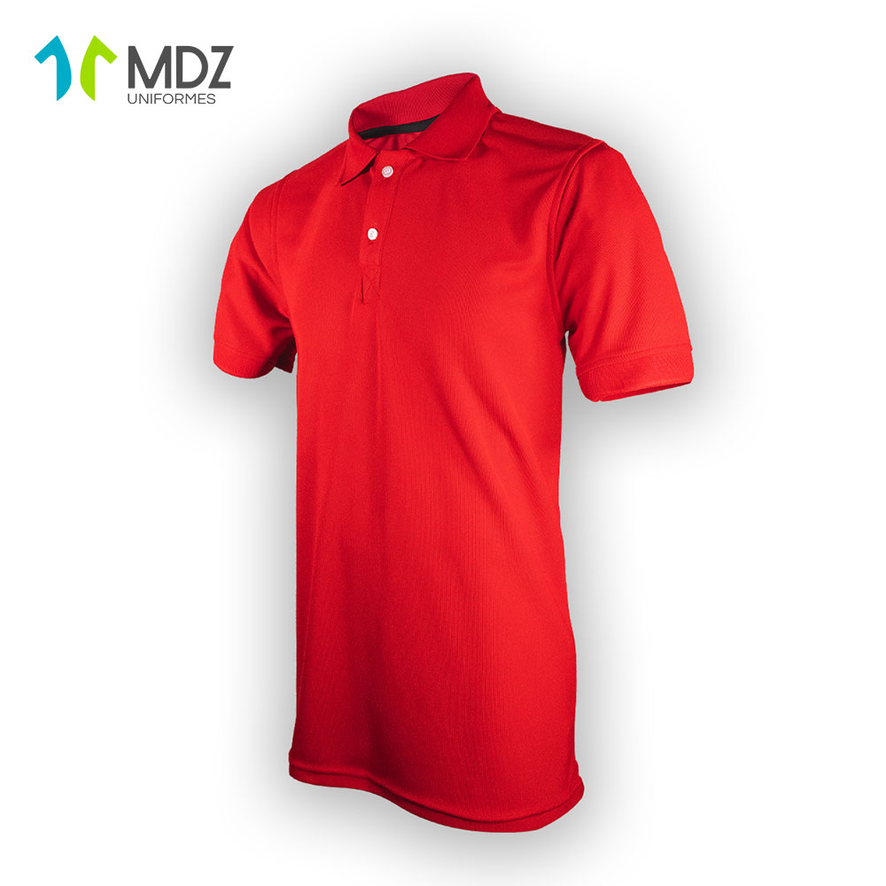 Playera color rojo tipo polo caballero - MDZ uniformes
