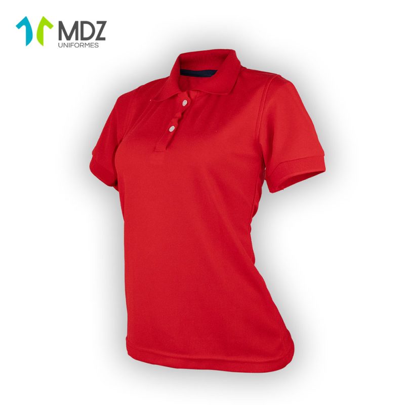 Playera color rojo tipo polo dama - MDZ uniformes