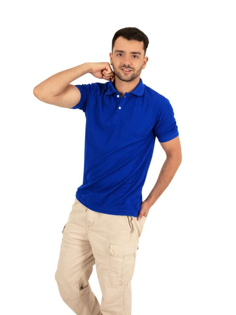 Playera color azul rey tipo polo caballero - MDZ uniformes