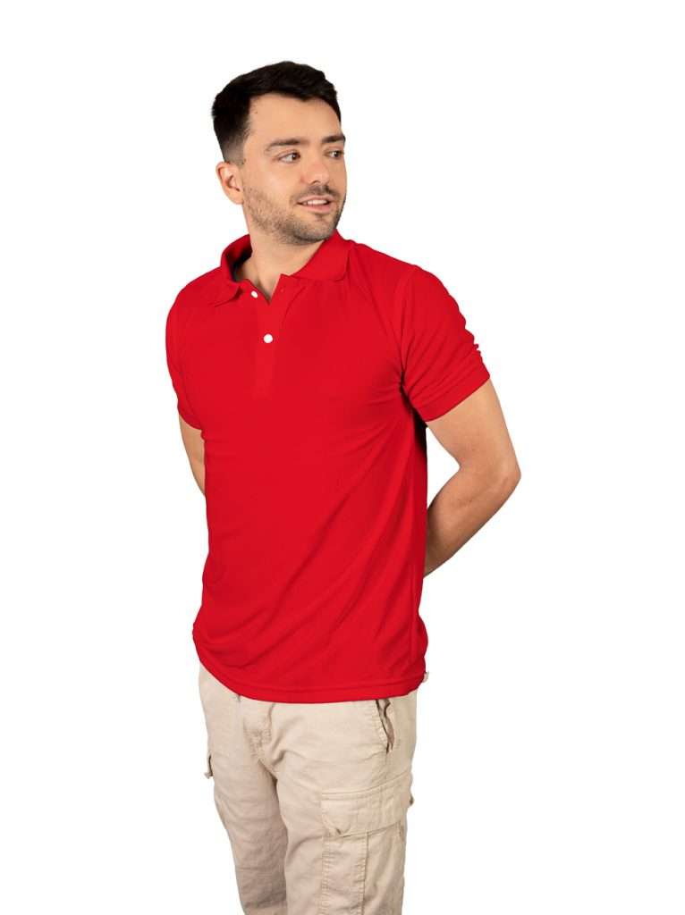Playera color rojo tipo polo caballero - MDZ uniformes