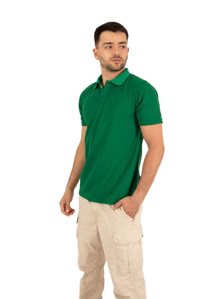 Playera color verde tipo polo caballero - MDZ uniformes