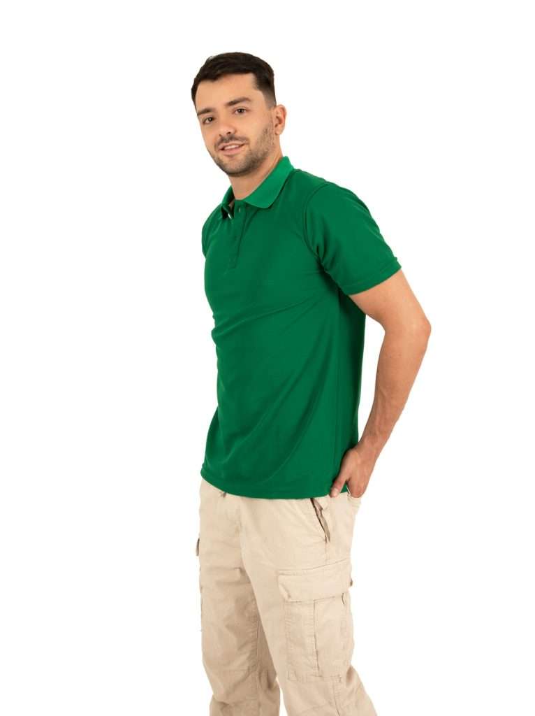 Playera color verde tipo polo caballero - MDZ uniformes