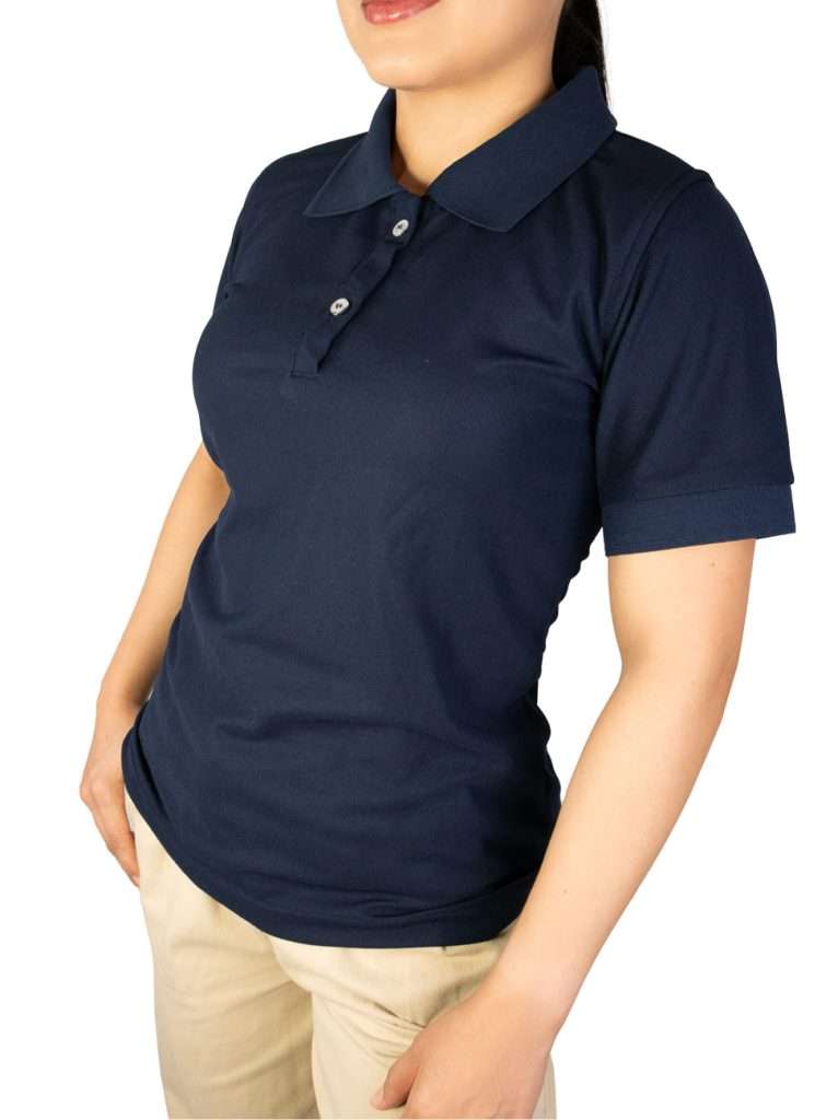 Playera color azul marino tipo polo dama - MDZ uniformes