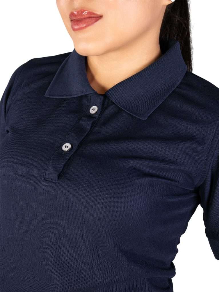 Playera color azul marino tipo polo dama - MDZ uniformes