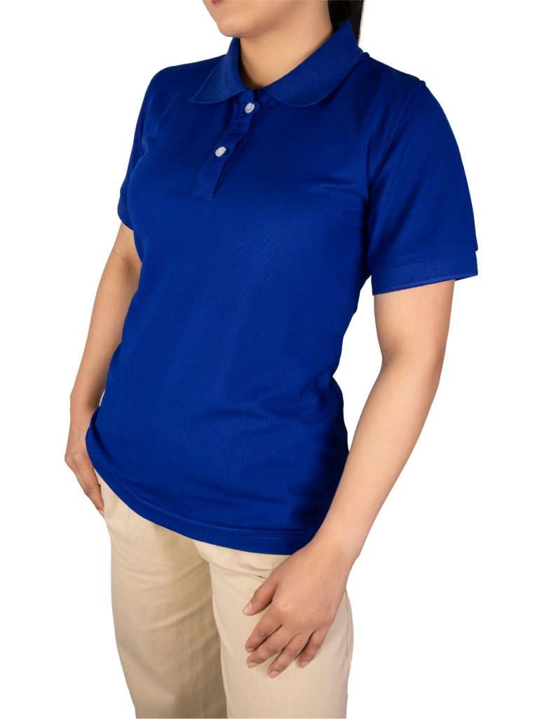 Playera color azul rey tipo polo dama - MDZ uniformes