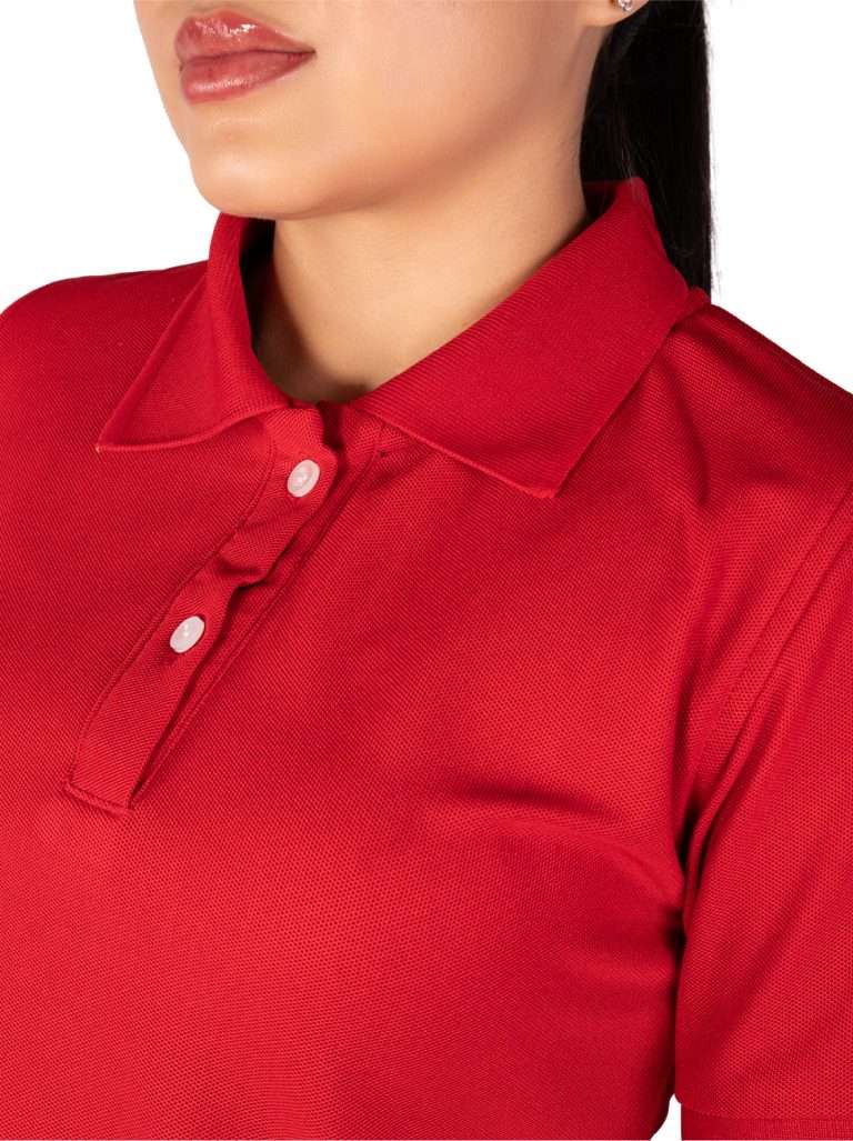 Playera color rojo tipo polo dama - MDZ uniformes