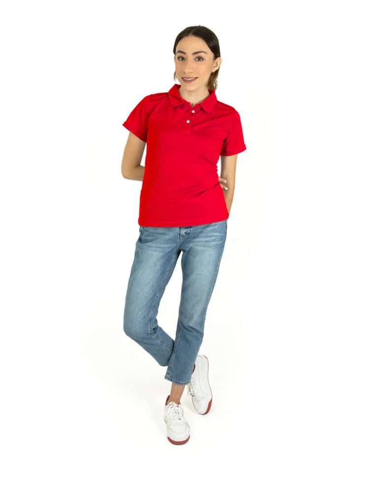 Playera color rojo tipo polo dama dryfit - MDZ uniformes