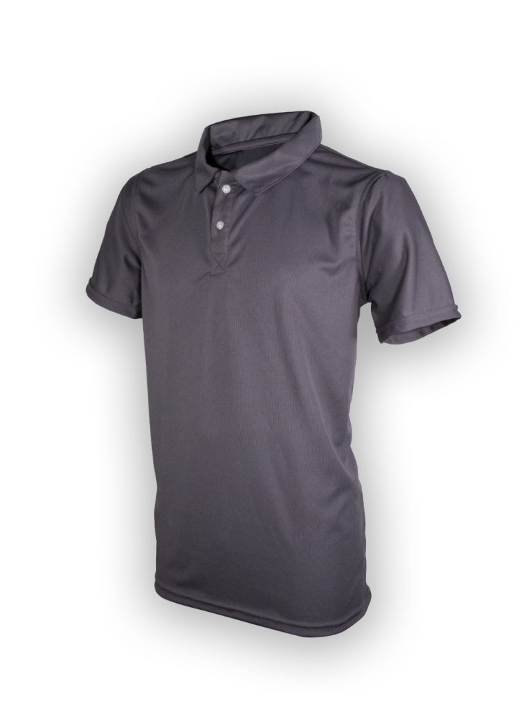Playera color gris oscuro tipo polo caballero dryfit - MDZ uniformes