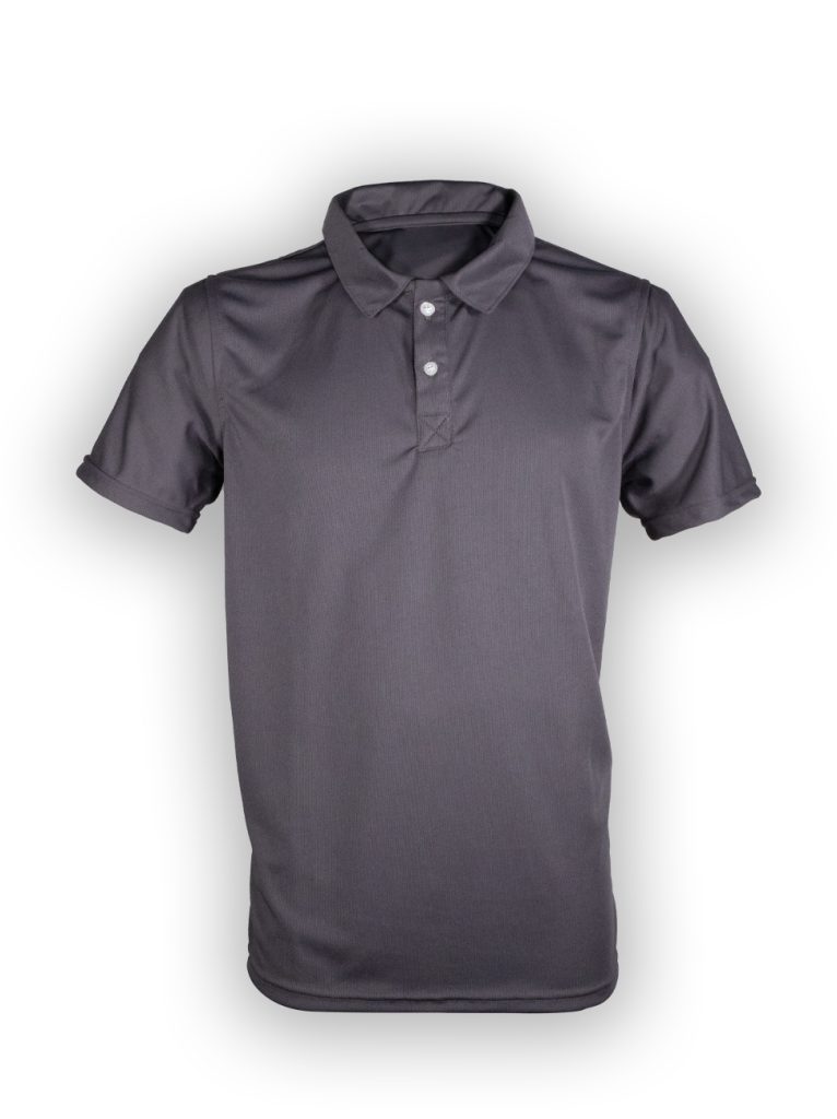 Playera color gris oscuro tipo polo caballero dryfit - MDZ uniformes
