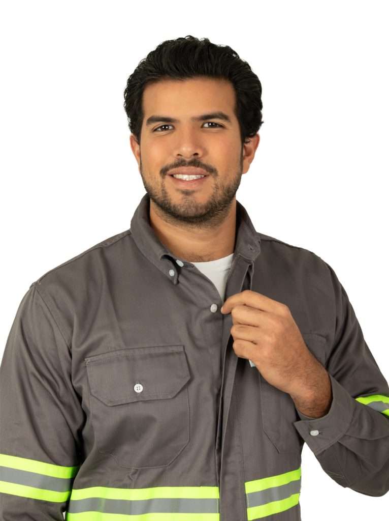 Camisola color gris con doble bolsa y reflejante - MDZ uniformes