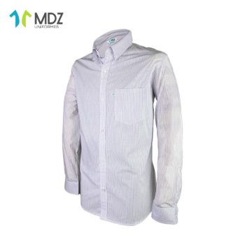Camisa empresarial blanca a cuadros - MDZ uniformes
