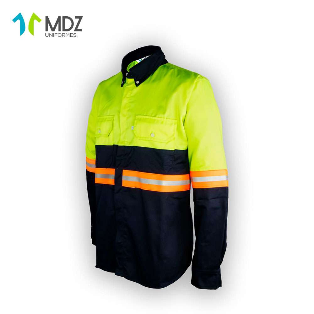 Camisola doble bolsa color amarillo y azul marino con reflejante - MDZ ...