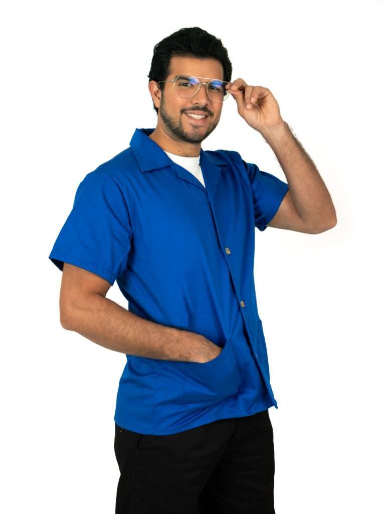 Bata industrial azul rey caballero - MDZ uniformes