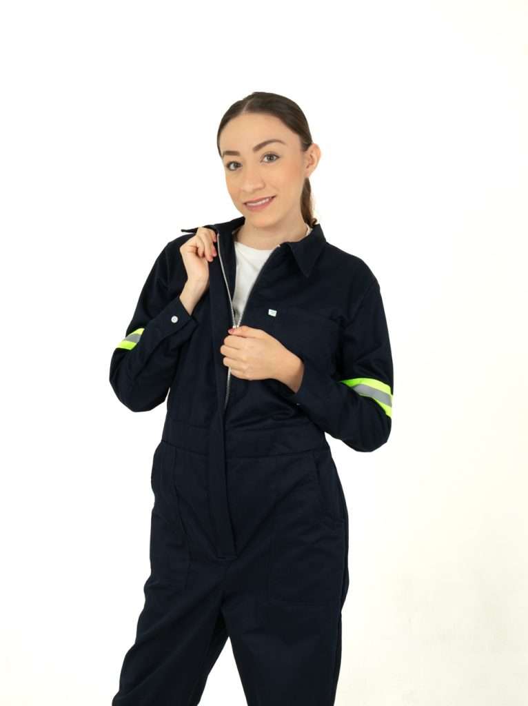 Overol azul marino con reflejante dama - MDZ uniformes