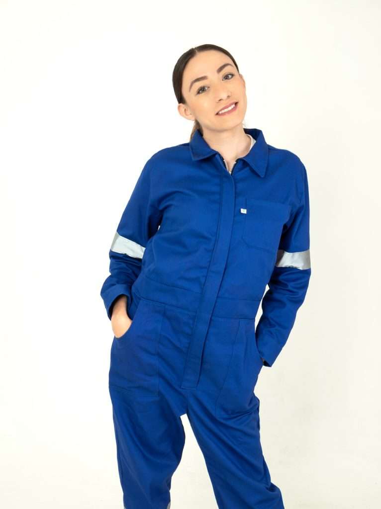 Overol azul rey con reflejante dama - MDZ uniformes
