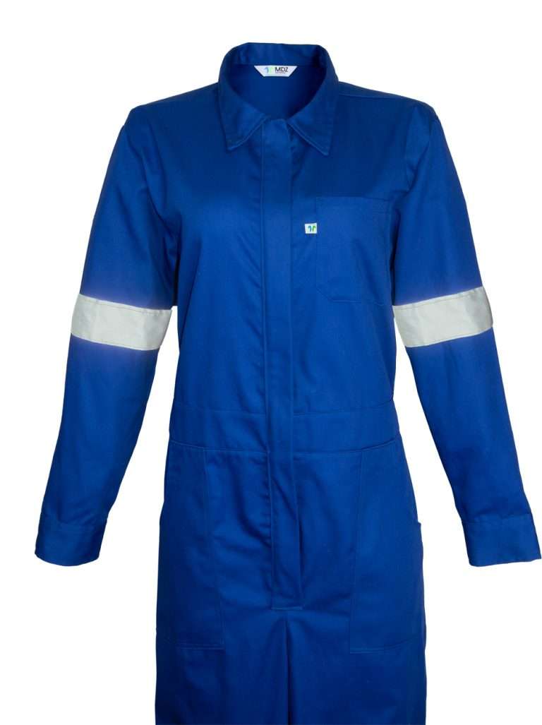 Overol azul rey con reflejante dama - MDZ uniformes