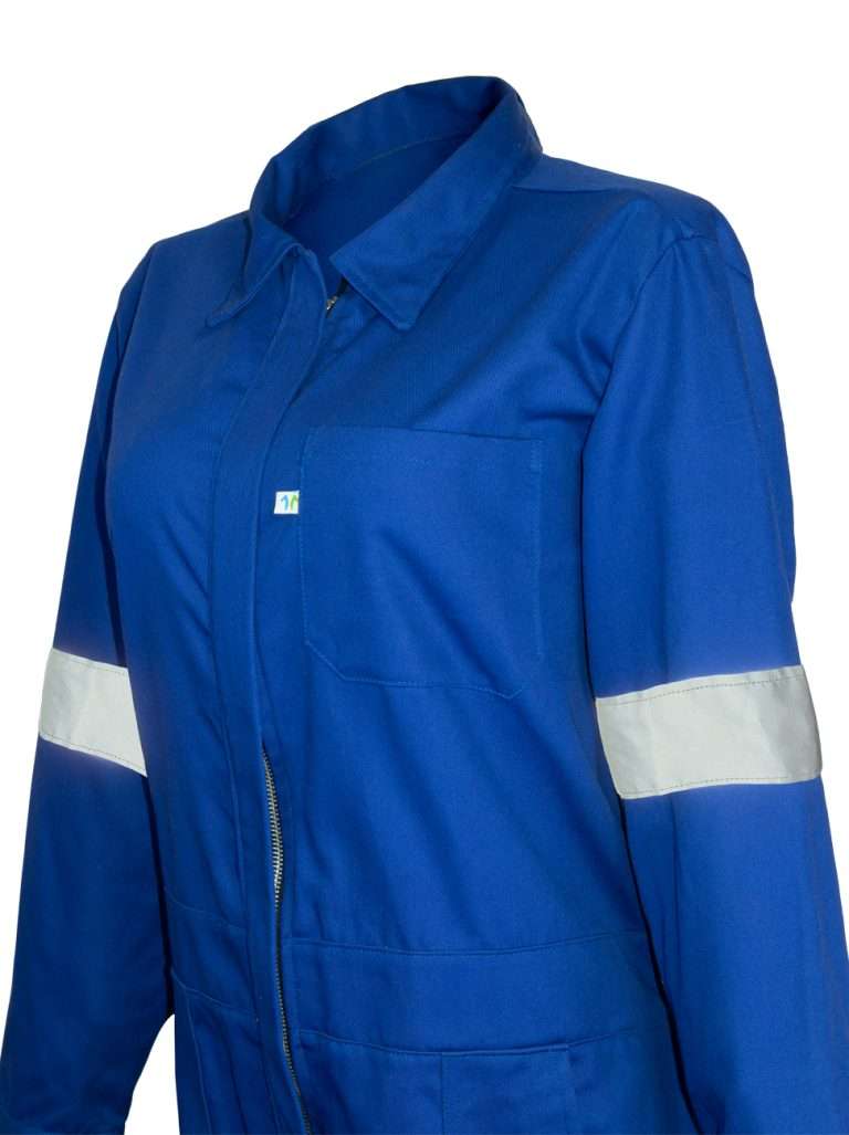 Overol azul rey con reflejante dama - MDZ uniformes