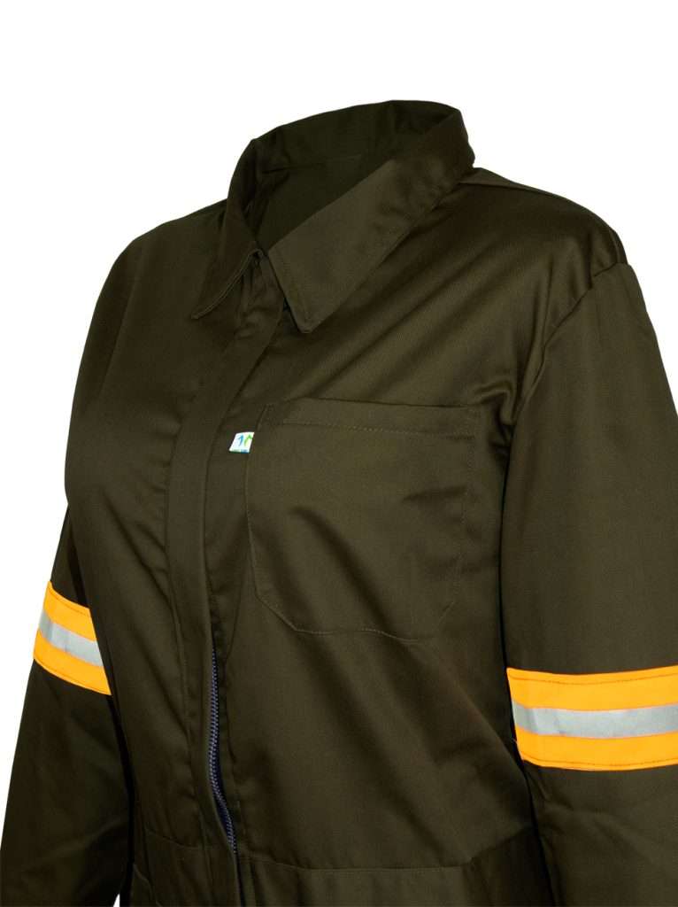 Overol verde olivo con reflejante dama - MDZ uniformes