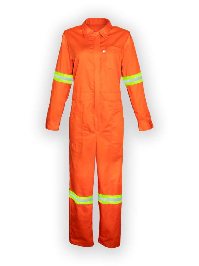 Overol naranja con reflejante dama - MDZ uniformes