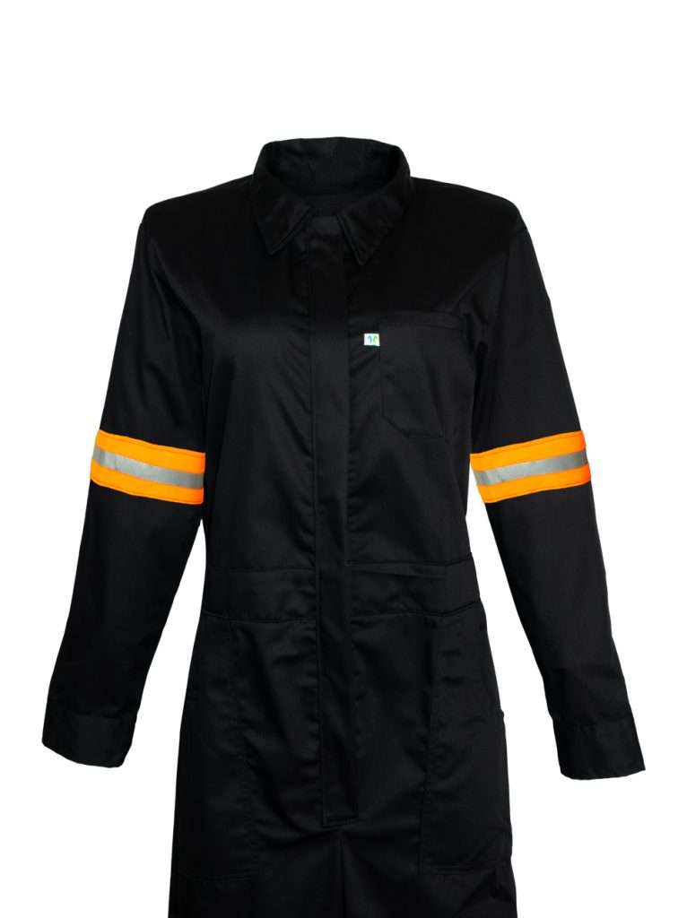 Overol negro con reflejante dama - MDZ uniformes
