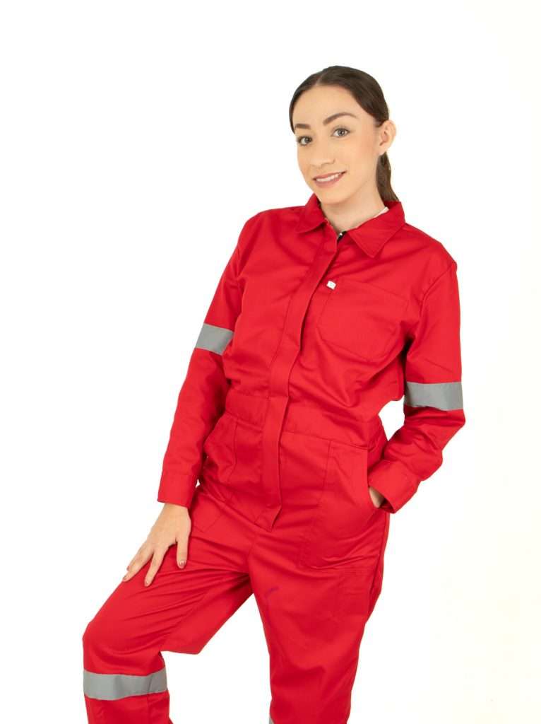 Overol rojo con reflejante dama - MDZ uniformes