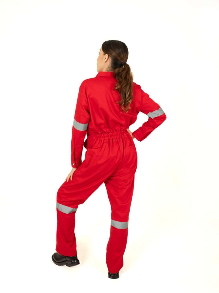 Overol rojo con reflejante dama - MDZ uniformes
