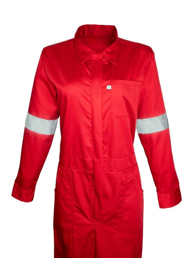 Overol rojo con reflejante dama - MDZ uniformes
