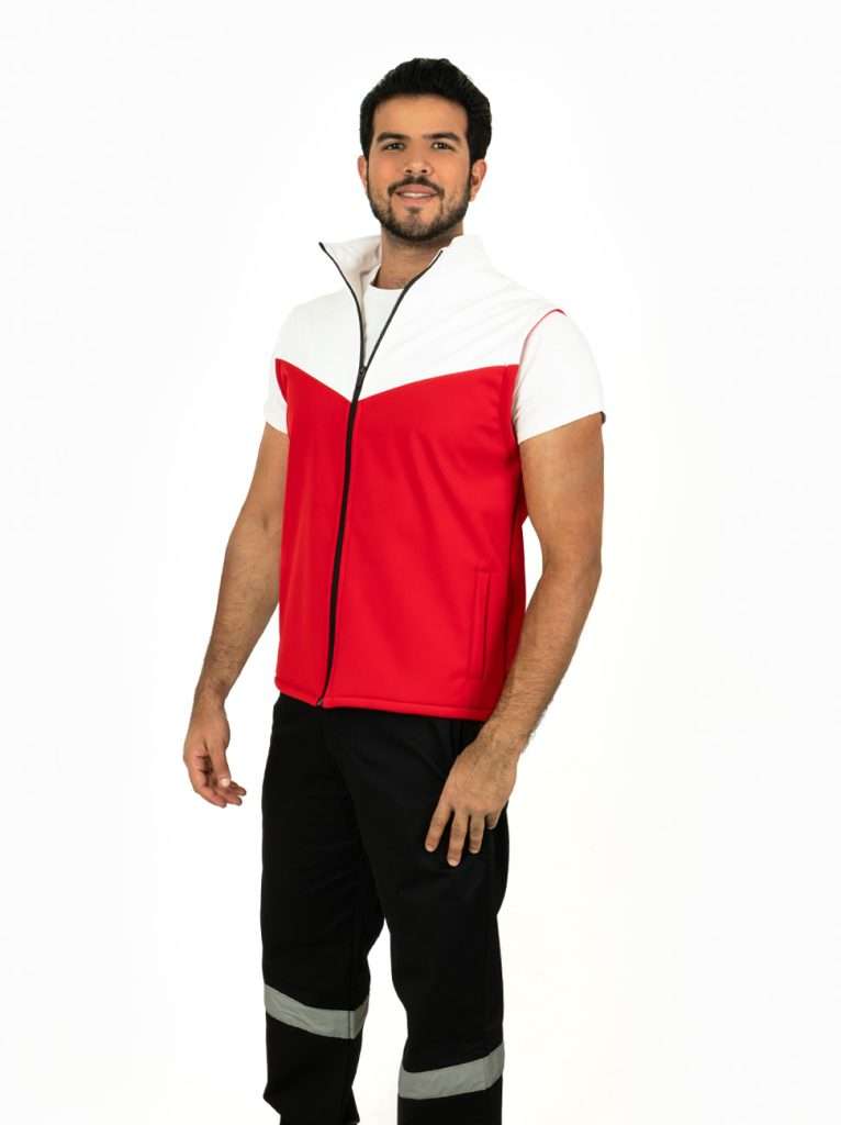 Chaleco rojo con blanco - MDZ uniformes