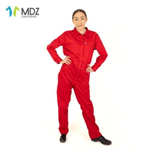Overol rojo sin reflejantes dama - MDZ uniformes
