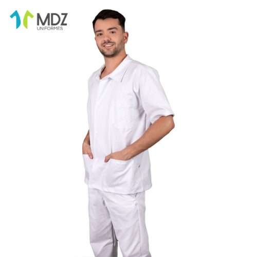 Bata medica manga corta con botones caballero - MDZ uniformes