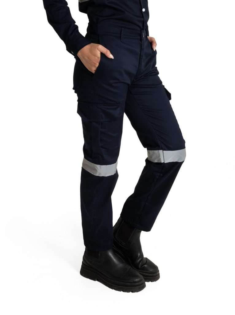 Pantalón azul marino tipo cargo con reflejante - MDZ uniformes