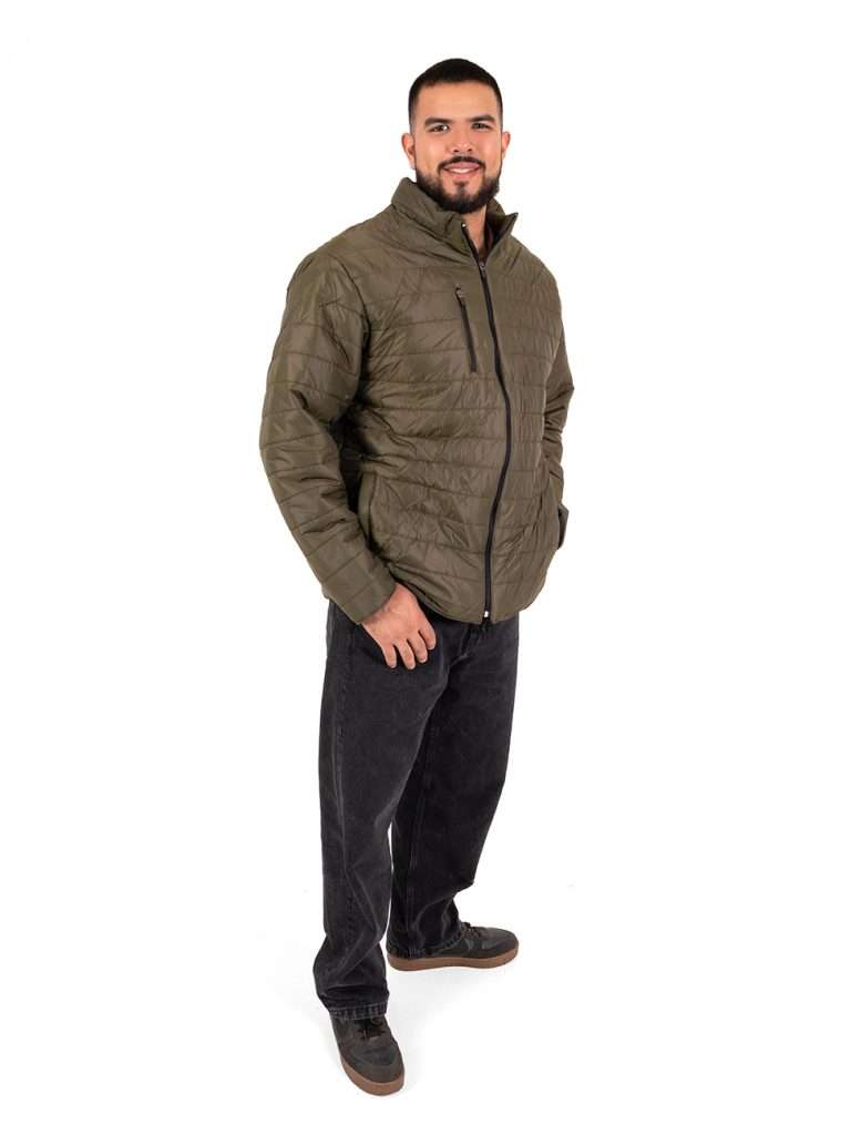 Chamarra capitonada verde pistache - Besto uniformes