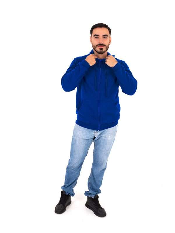 Sudadera PREMIUM con gorro color azul rey - MDZ uniformes